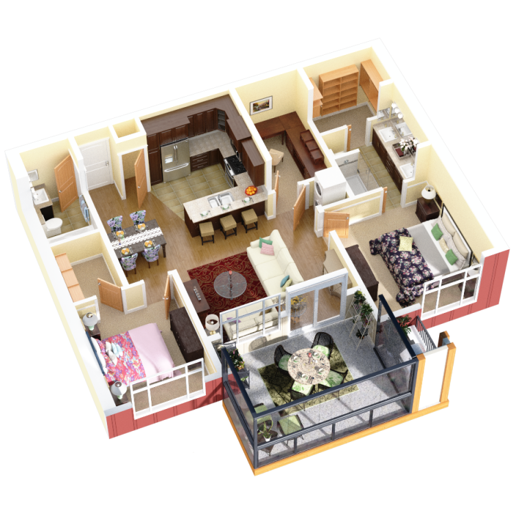 2 Bedroom + Den Plans | La Galleria